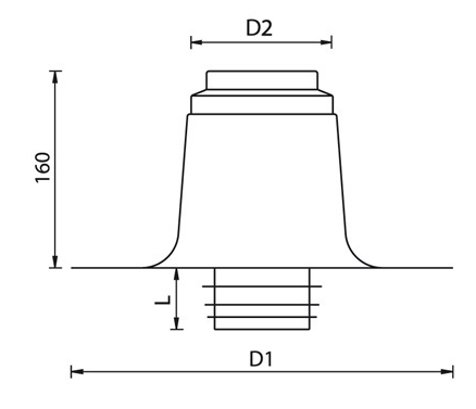 Dubbelwandige plakplaat - Bitumen - Ø70/80mm - Ventilatieshop.com