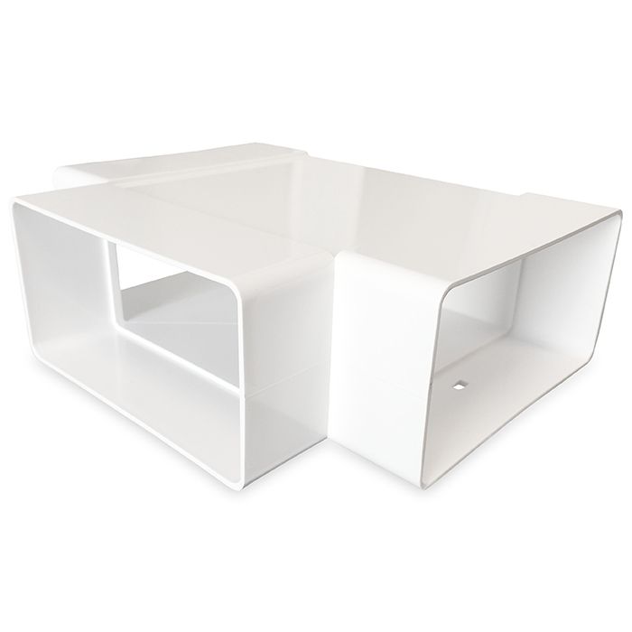 Kunststof horizontaal T-stuk 90° voor kanaal 110 x 55mm - Ventilatieshop.com
