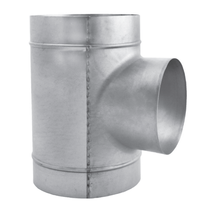 Spirobuis T-stuk 355mm - 250mm 90 graden - Ventilatieshop.com