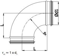 Spiro bocht 90 graden 150mm met rubberdichting staal - Ventilatieshop.com